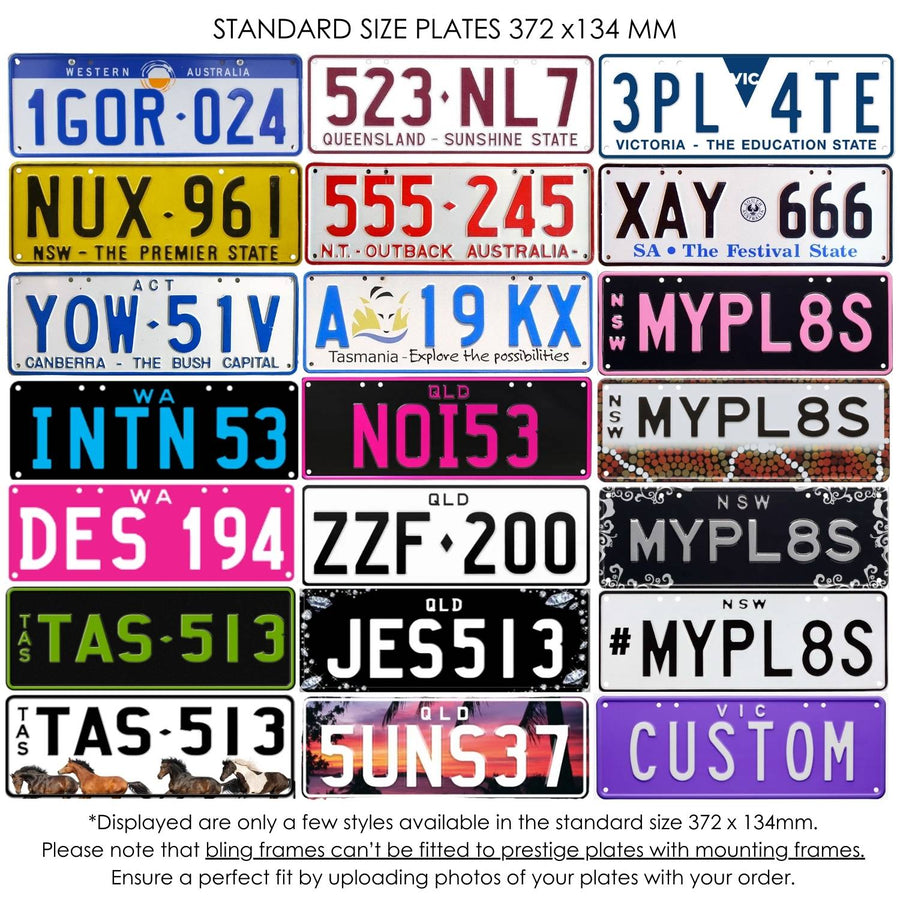 Holographic Bling Stainless Steel Number Plate Frames - Bling My Ride AU