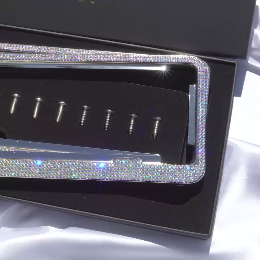 Holographic Bling Stainless Steel Number Plate Frames - Bling My Ride AU