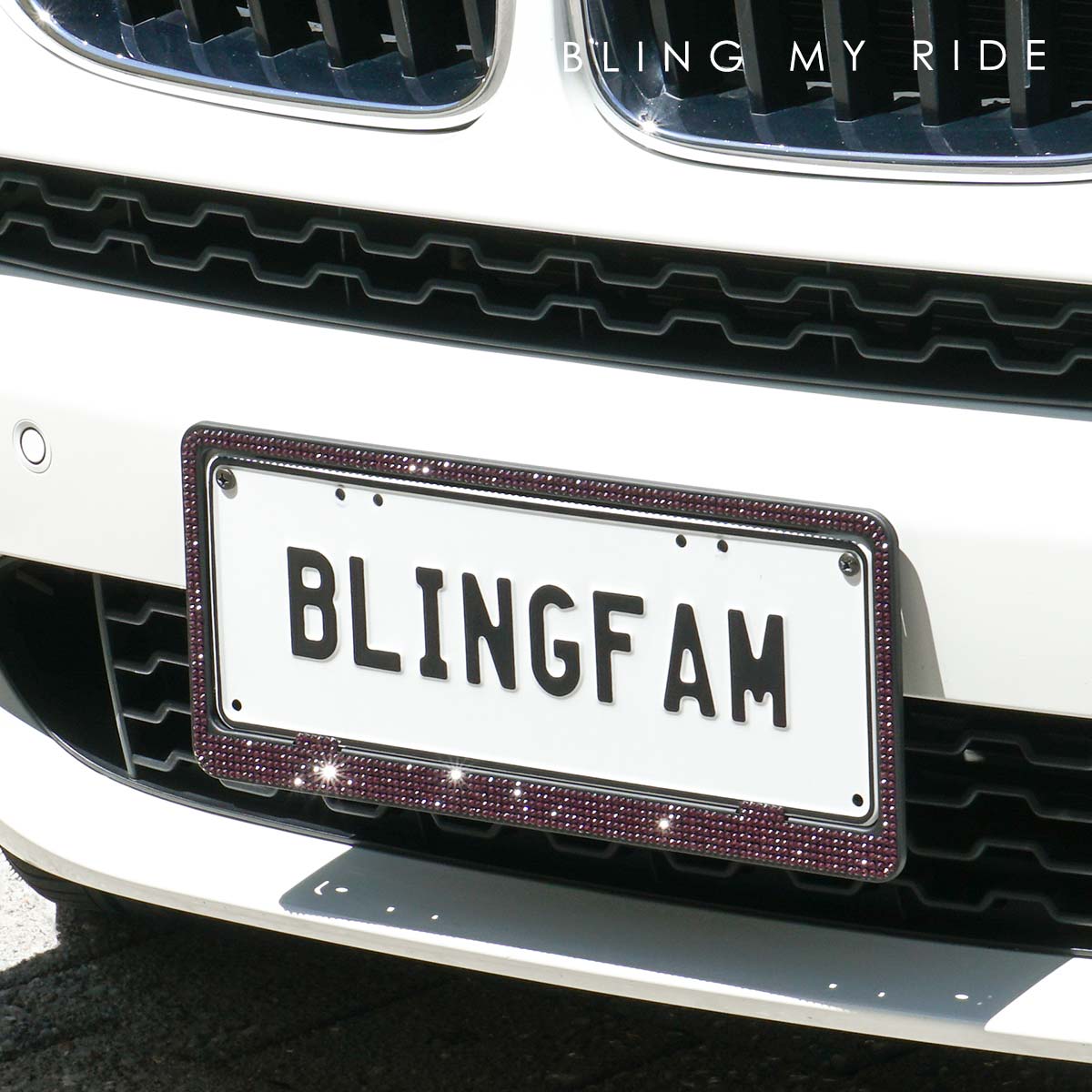 Amethyst Purple Bling Number Plate Surrounds | Bling My Ride Australia
